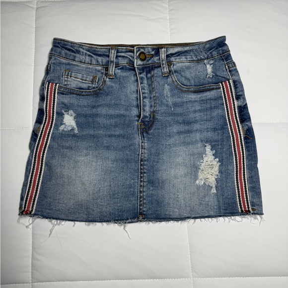 Skirts | Distressed Denim Mini Skirt | Poshmark